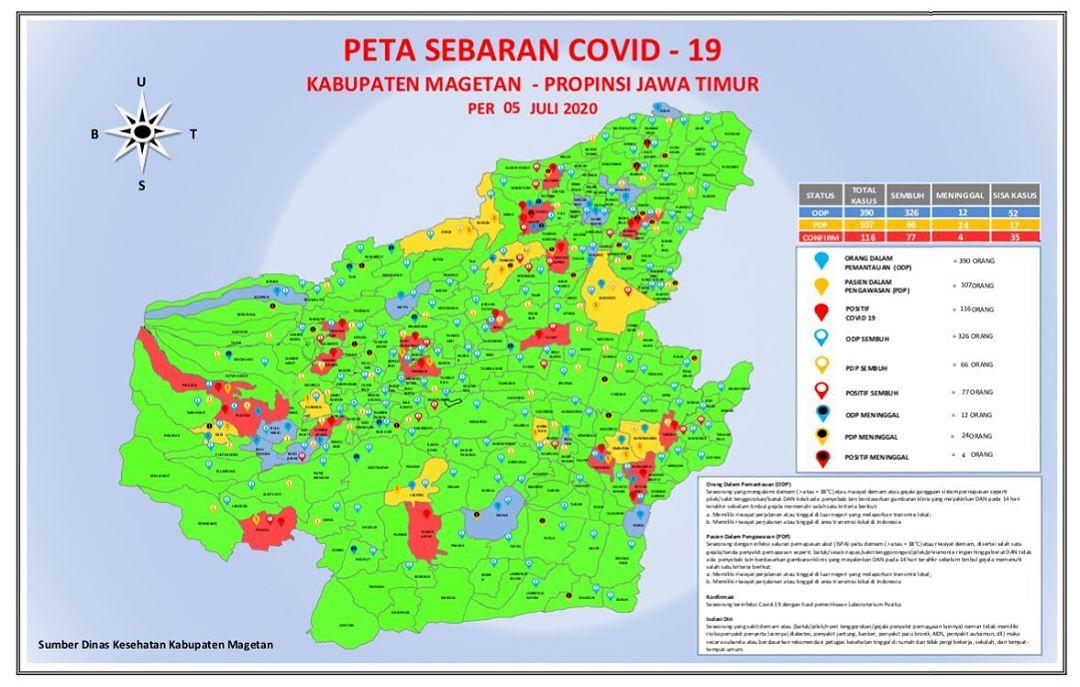 Update Peta Persebaran Covid-19 di Kabupaten Magetan, Per Tanggal 5 ...