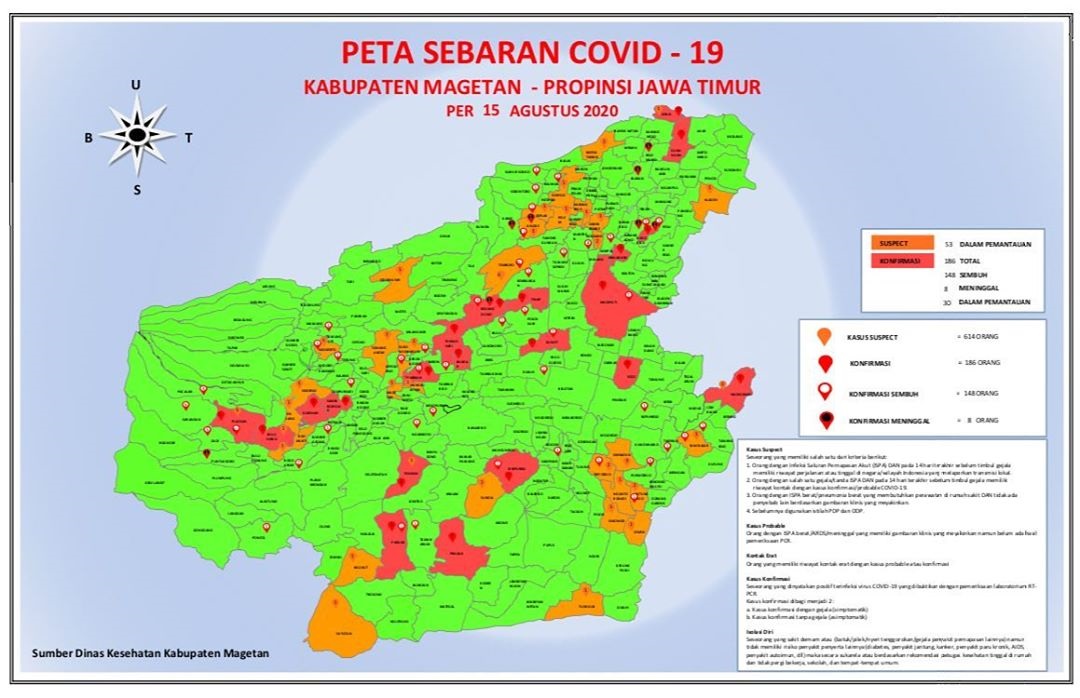 Update Peta Persebaran Covid-19 di Kabupaten Magetan, Per Tanggal 15 ...