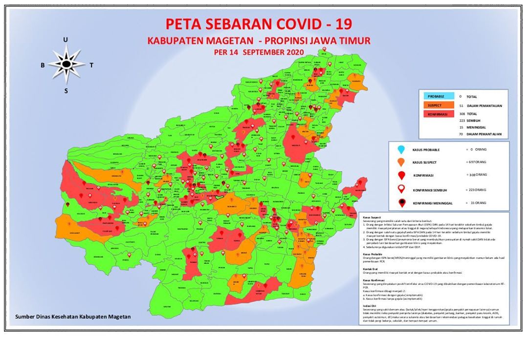 Update Peta Persebaran Covid-19 di Kabupaten Magetan, Per Tanggal 14 ...